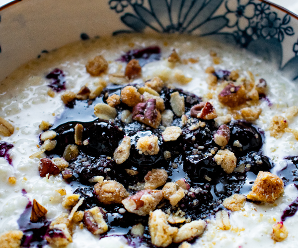 Two Brooks Farm Blueberry Crumble Rice Pudding – The Local Palate ...